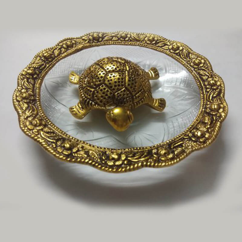 Glass & Metal made Tortoise Plate (Kachchua Tray) - WE Shops